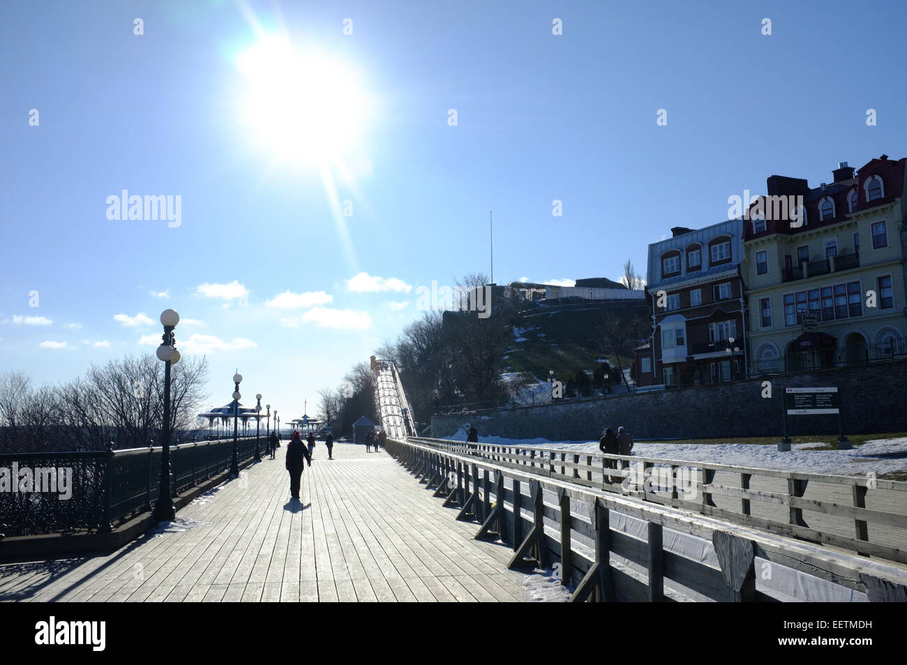 The Dufferin Terrace ice slide in old Quebec, Canada Stock Photo - Alamy