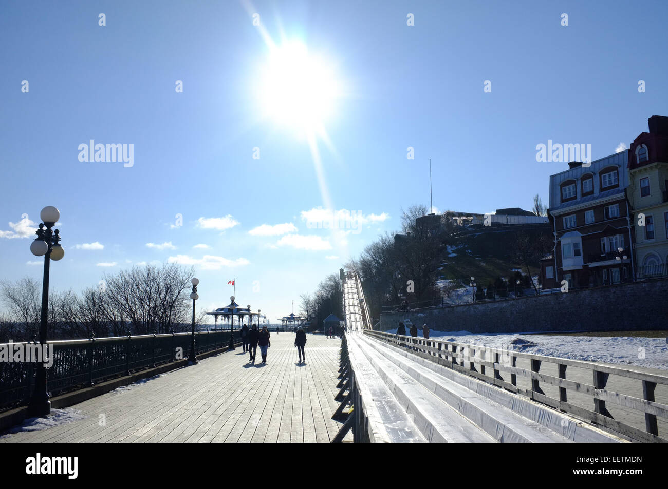 The Dufferin Terrace ice slide in old Quebec, Canada Stock Photo - Alamy