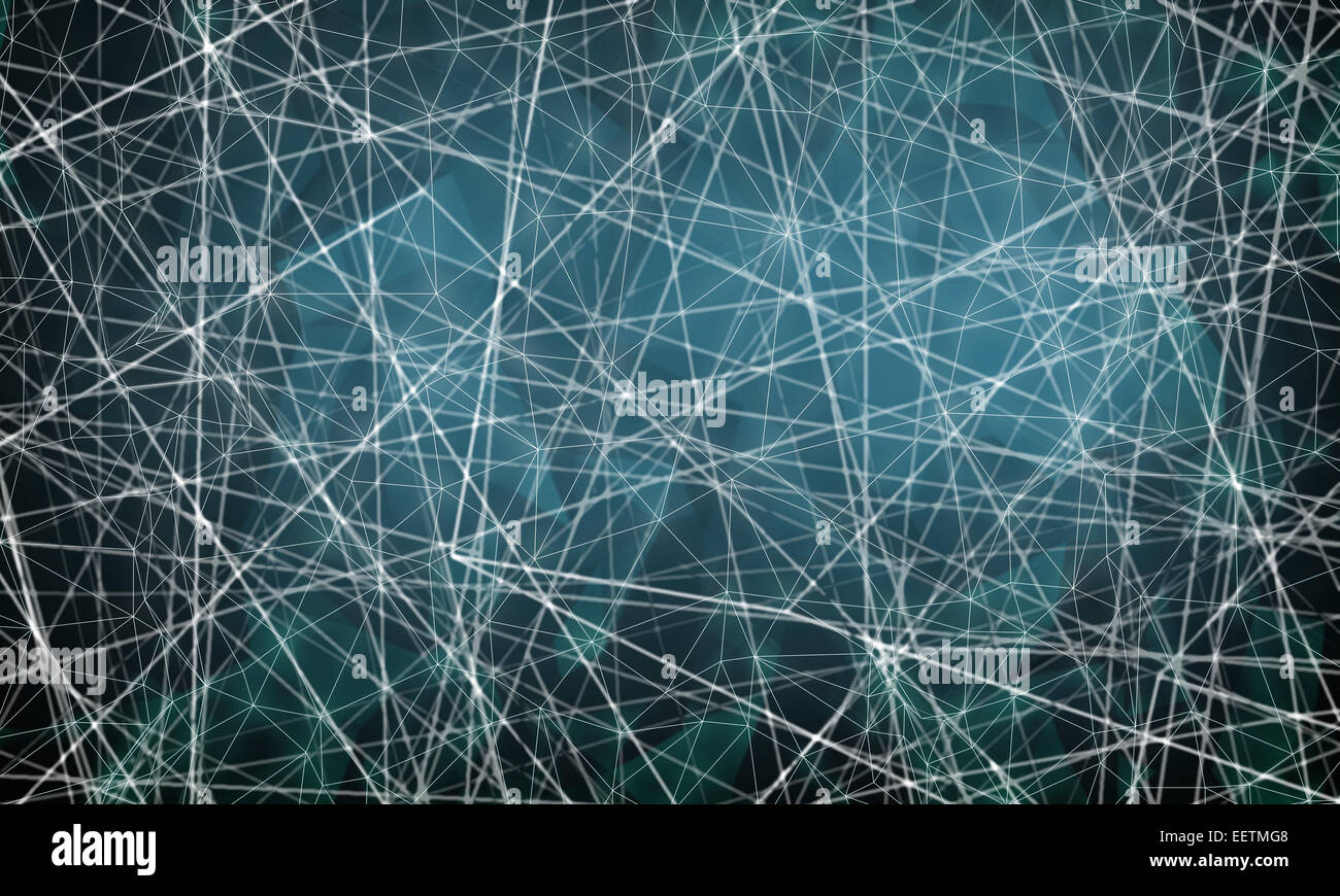 Abstract blue digital background with chaotic blurred lines pattern and ...