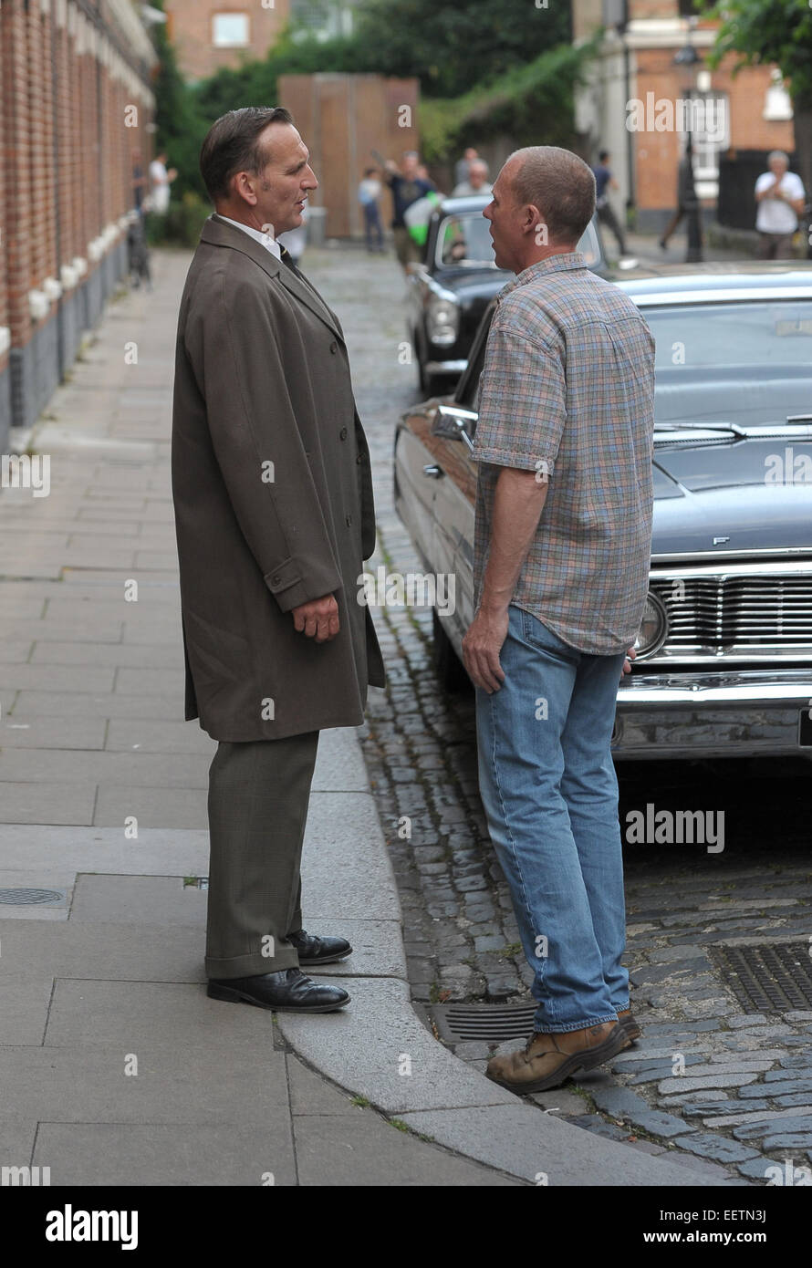 Tom Hardy shoots scenes for his latest film, 'Legend,' in Hackney. Tom ...