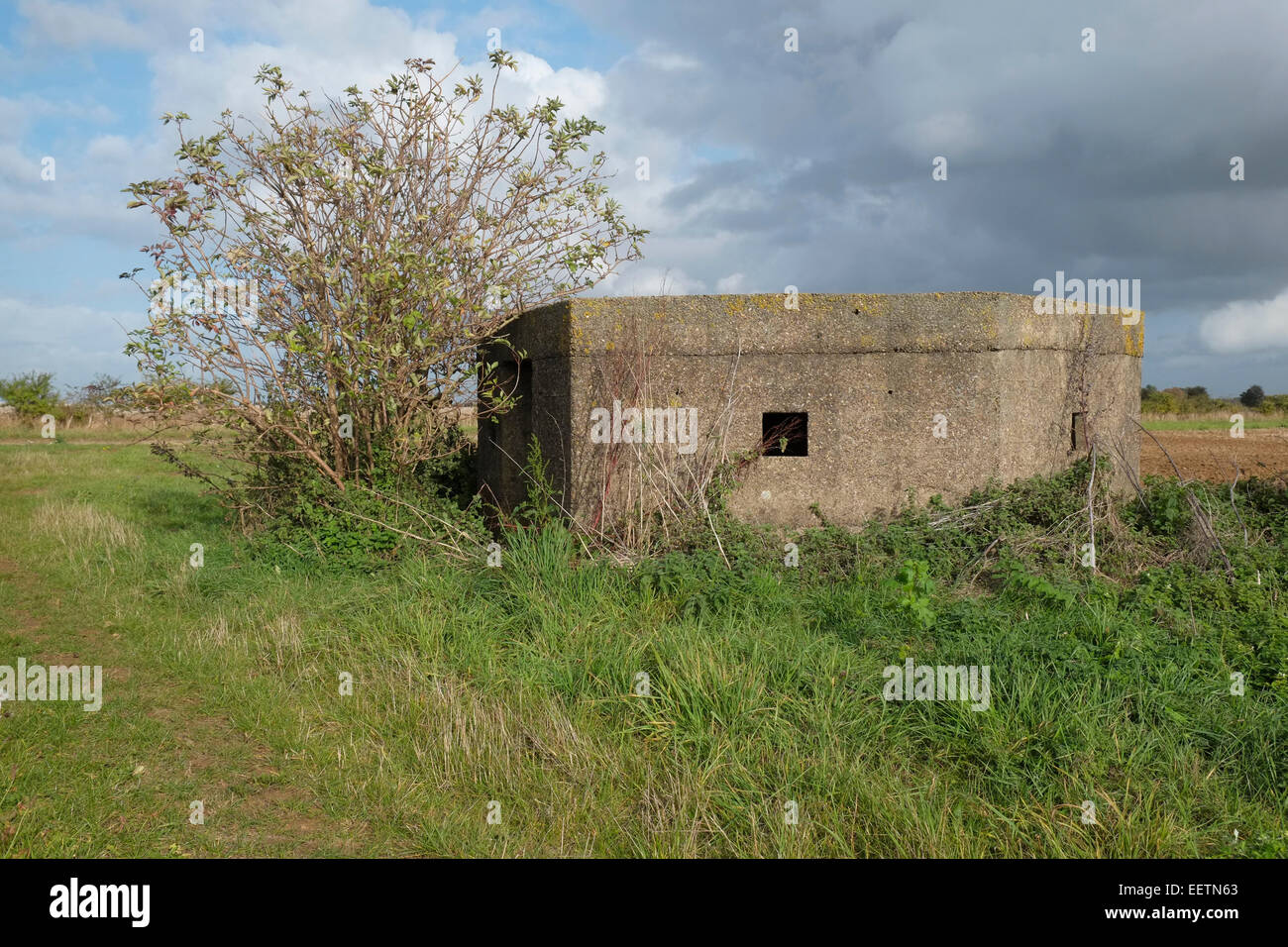 A second world war Pillbox at RAF Wellingore, Lincolnshire, England ...