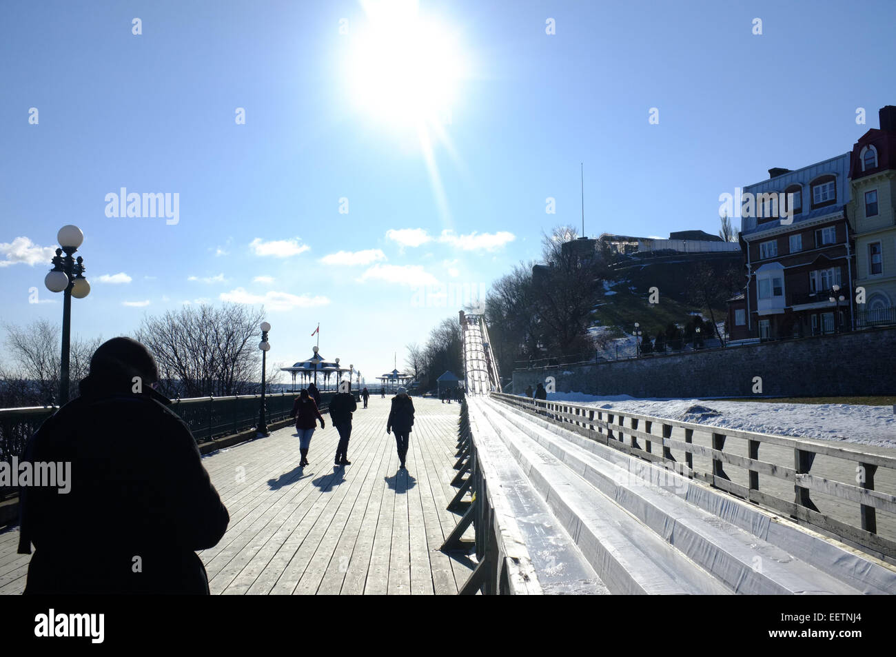 The Dufferin Terrace ice slide in old Quebec, Canada Stock Photo - Alamy