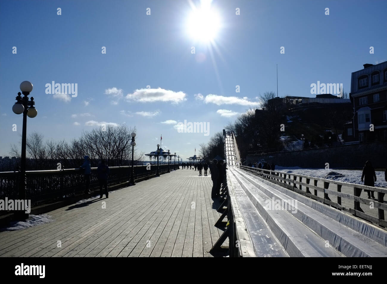 The Dufferin Terrace ice slide in old Quebec, Canada Stock Photo - Alamy