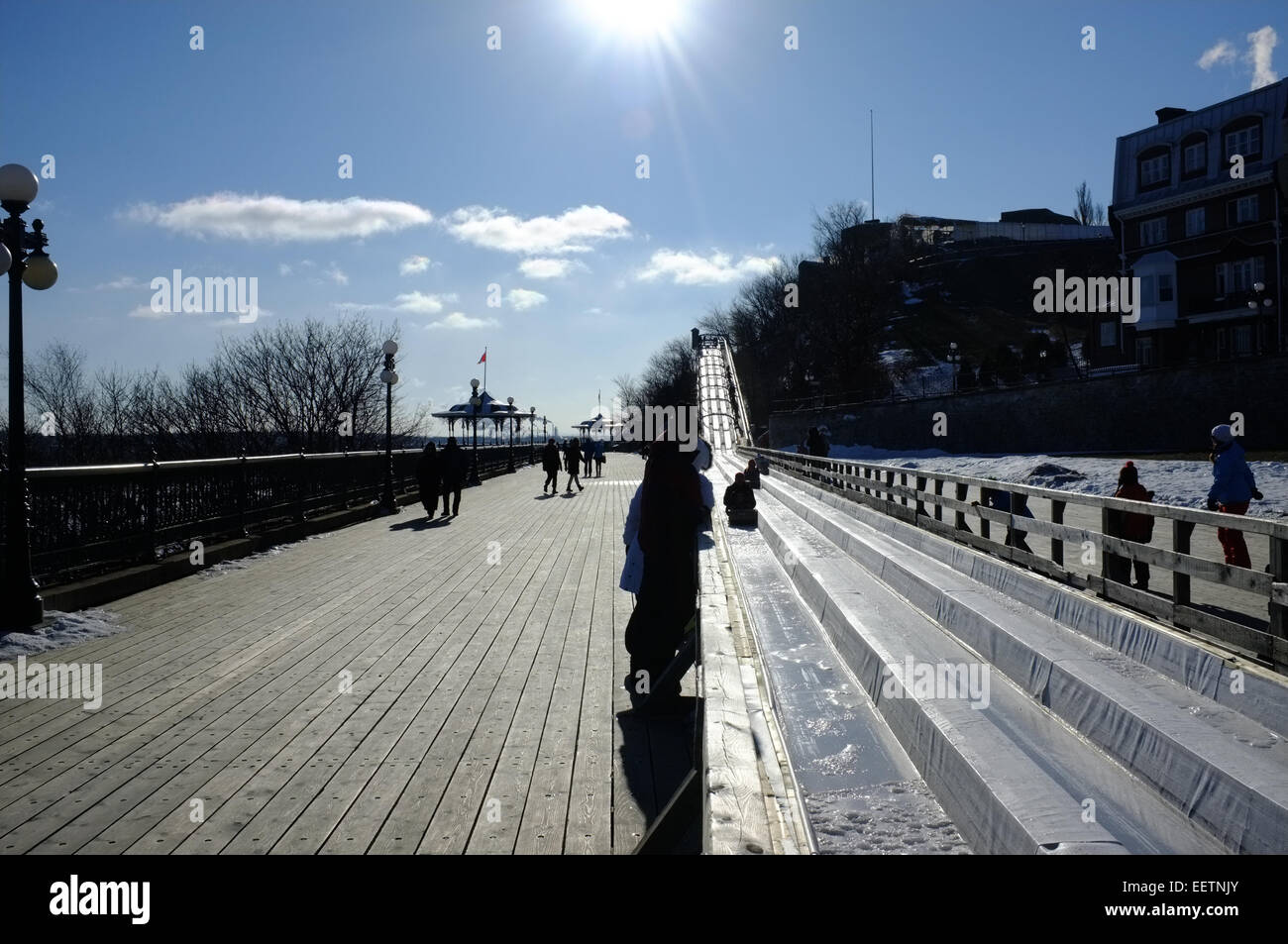 The Dufferin Terrace ice slide in old Quebec, Canada Stock Photo - Alamy