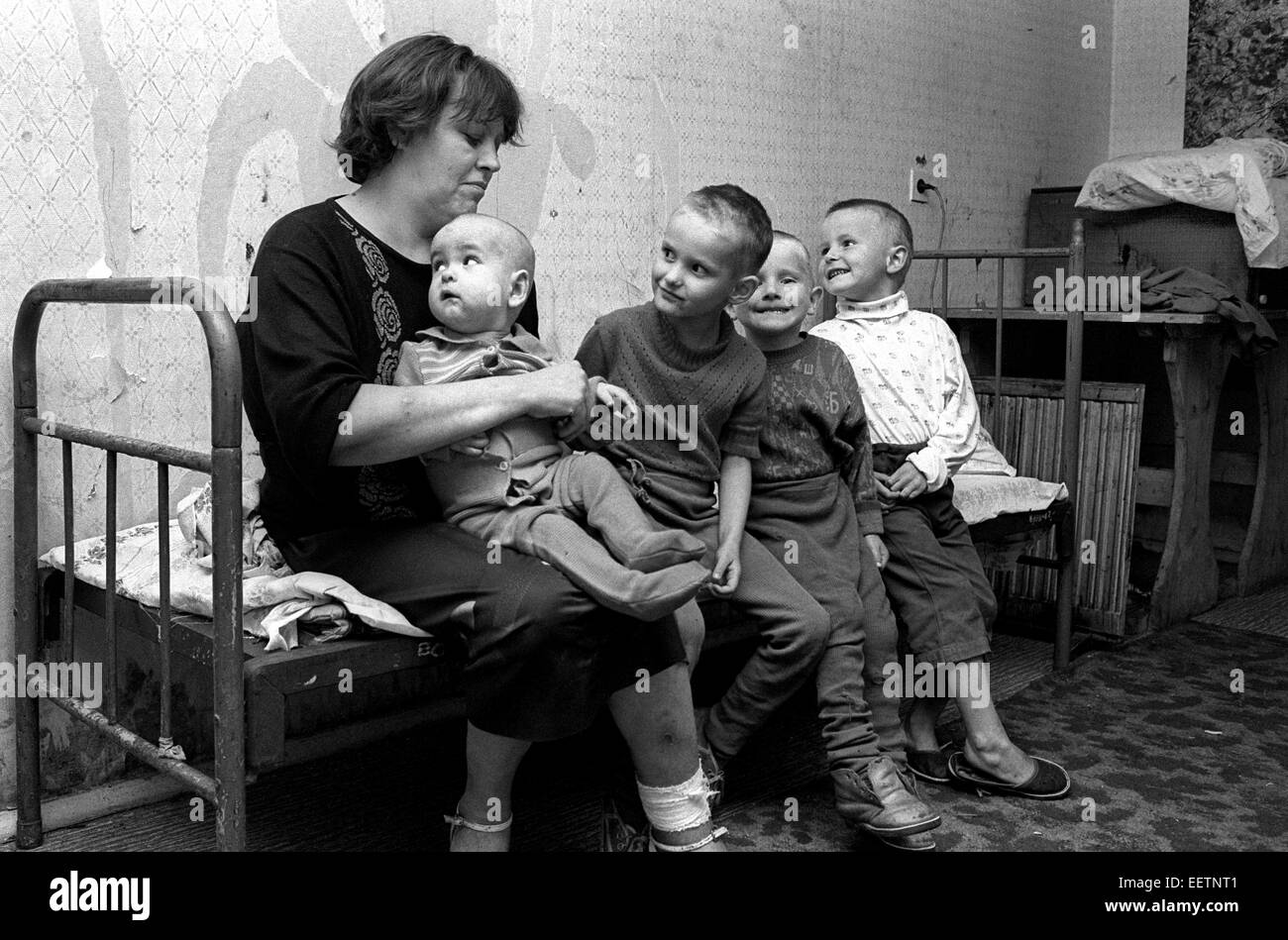 Family living in poverty in St Petersburg, Russia Stock Photo - Alamy