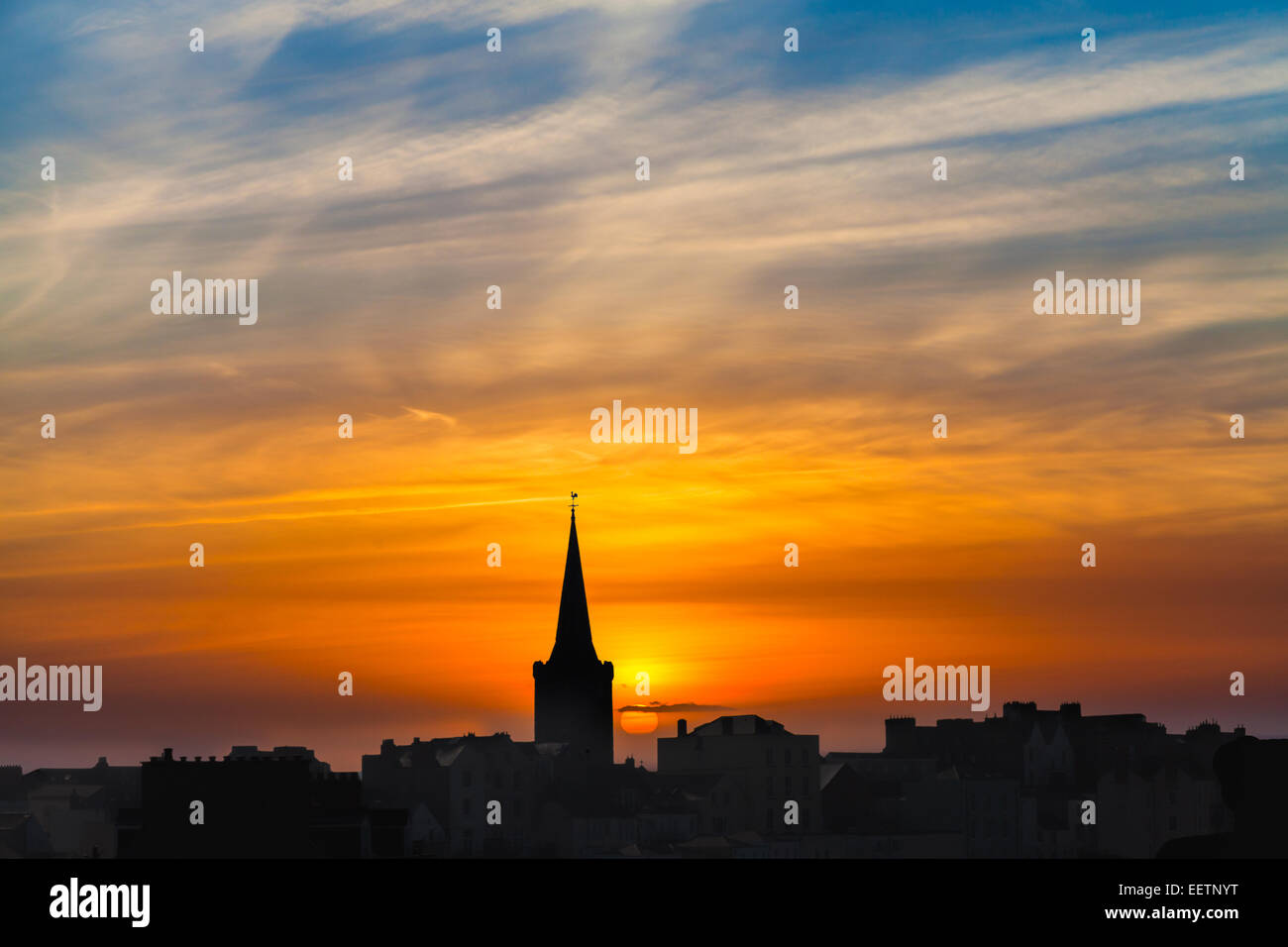 Tenby Sunset, Pembrokeshire, Wales Stock Photo - Alamy
