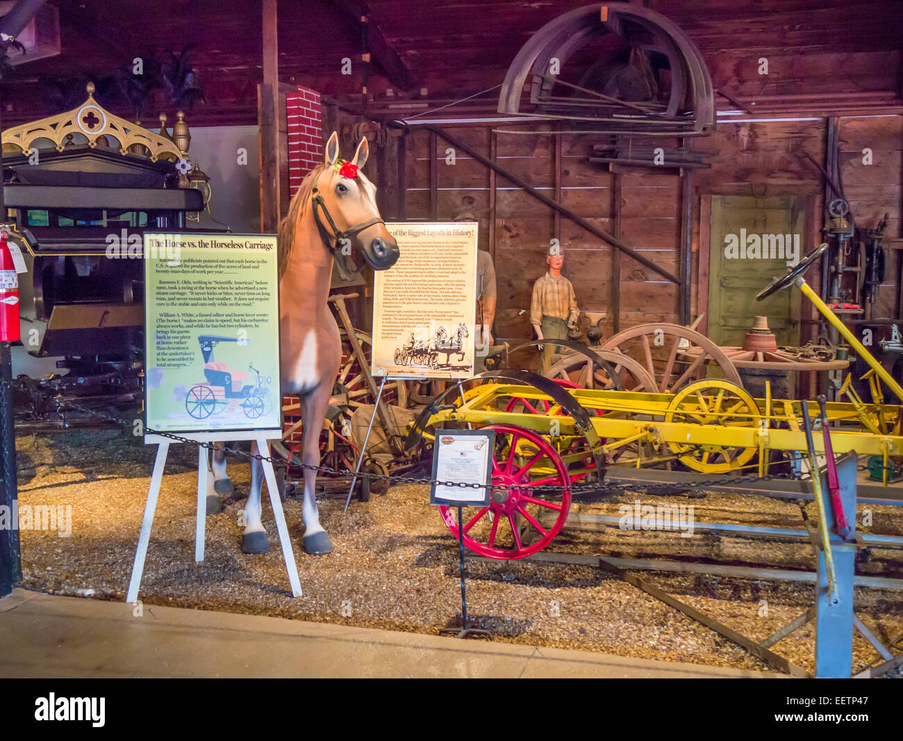 Cars on display inside the Sarasota Classic Car Museum in Sarasota ...