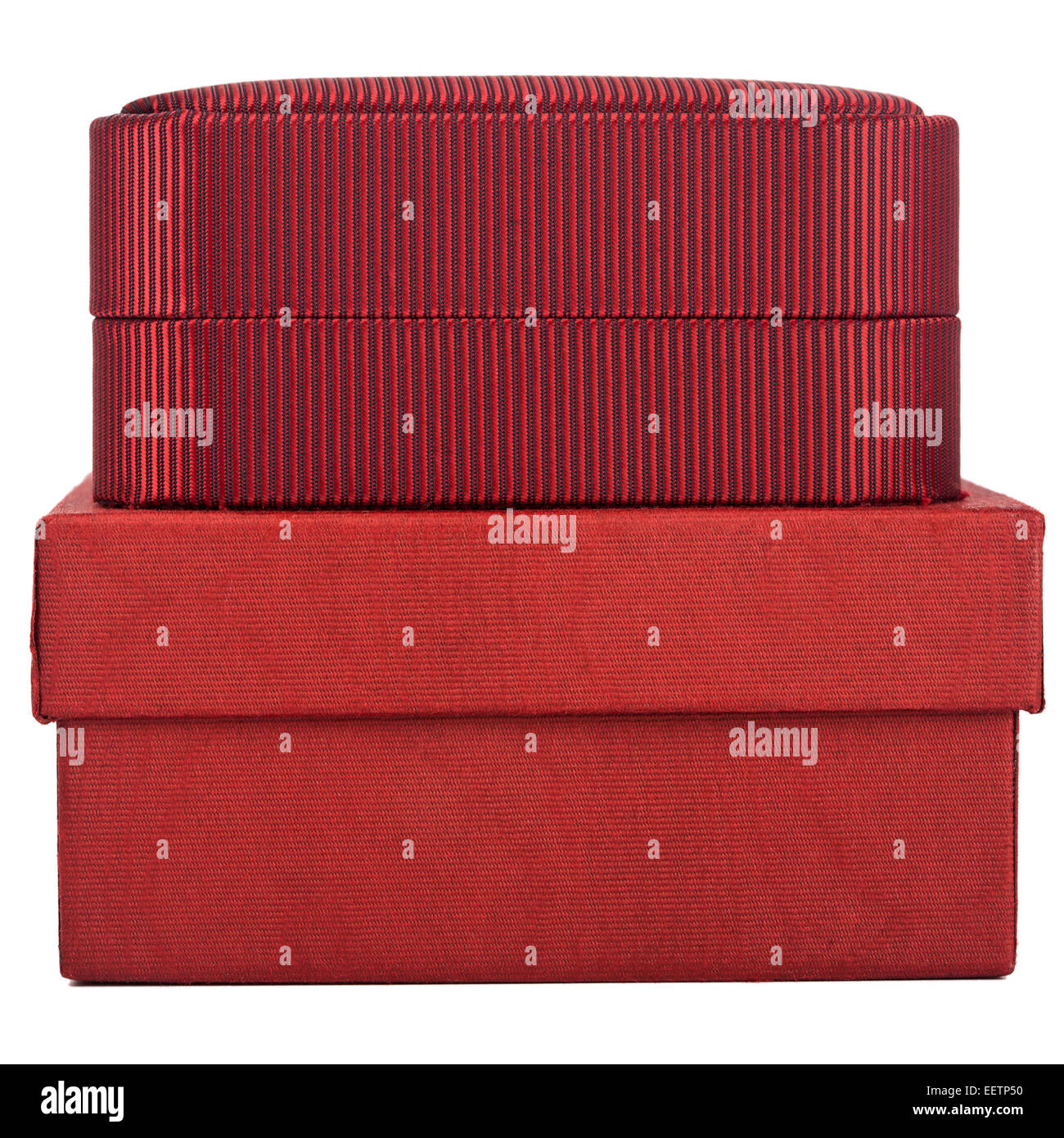 Two red boxes isolated on a white background Stock Photo - Alamy