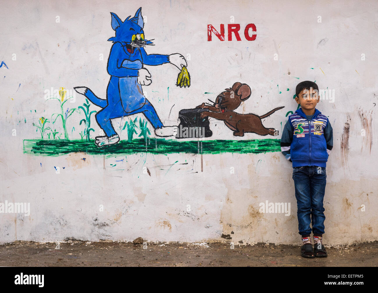 Child In Domiz Syrian Refugee Camp, Erbil, Kurdistan, Iraq Stock Photo ...