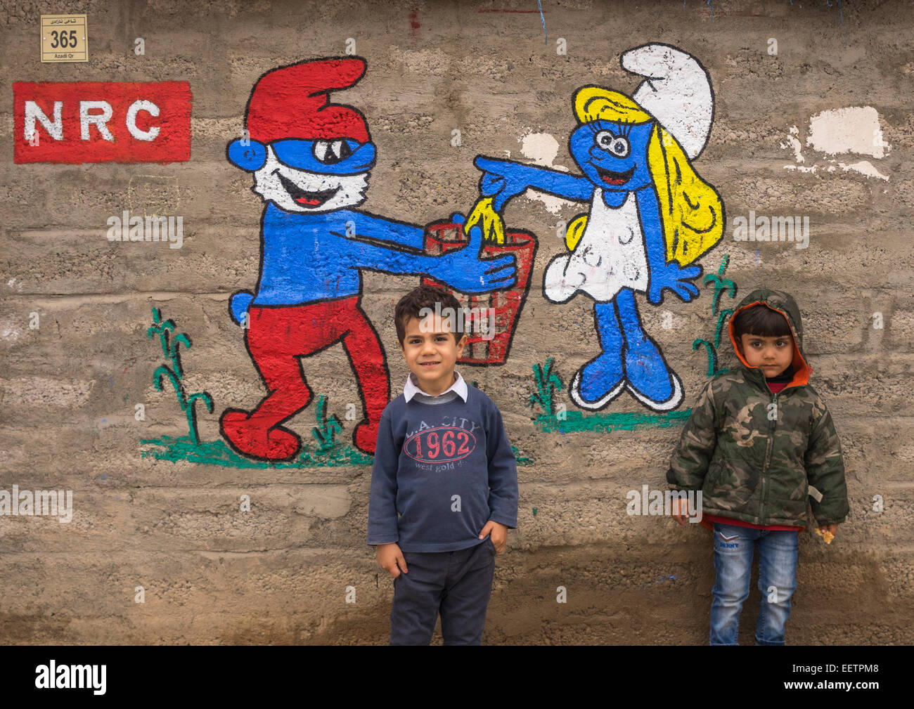 Children In Domiz Syrian Refugee Camp, Erbil, Kurdistan, Iraq Stock ...