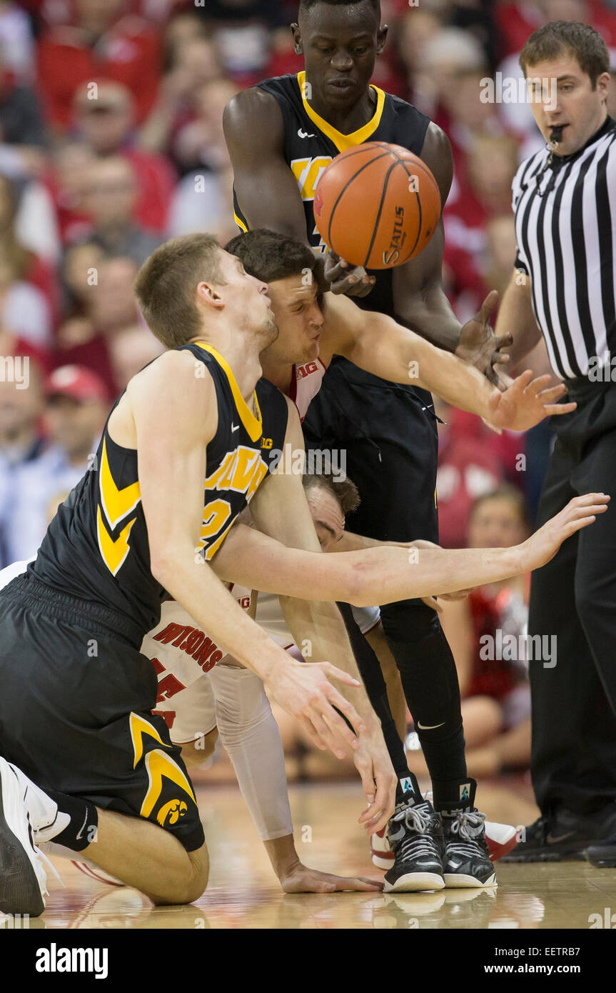 January 20, 2015: Iowa Hawkeyes forward Jarrod Uthoff #20 along with ...
