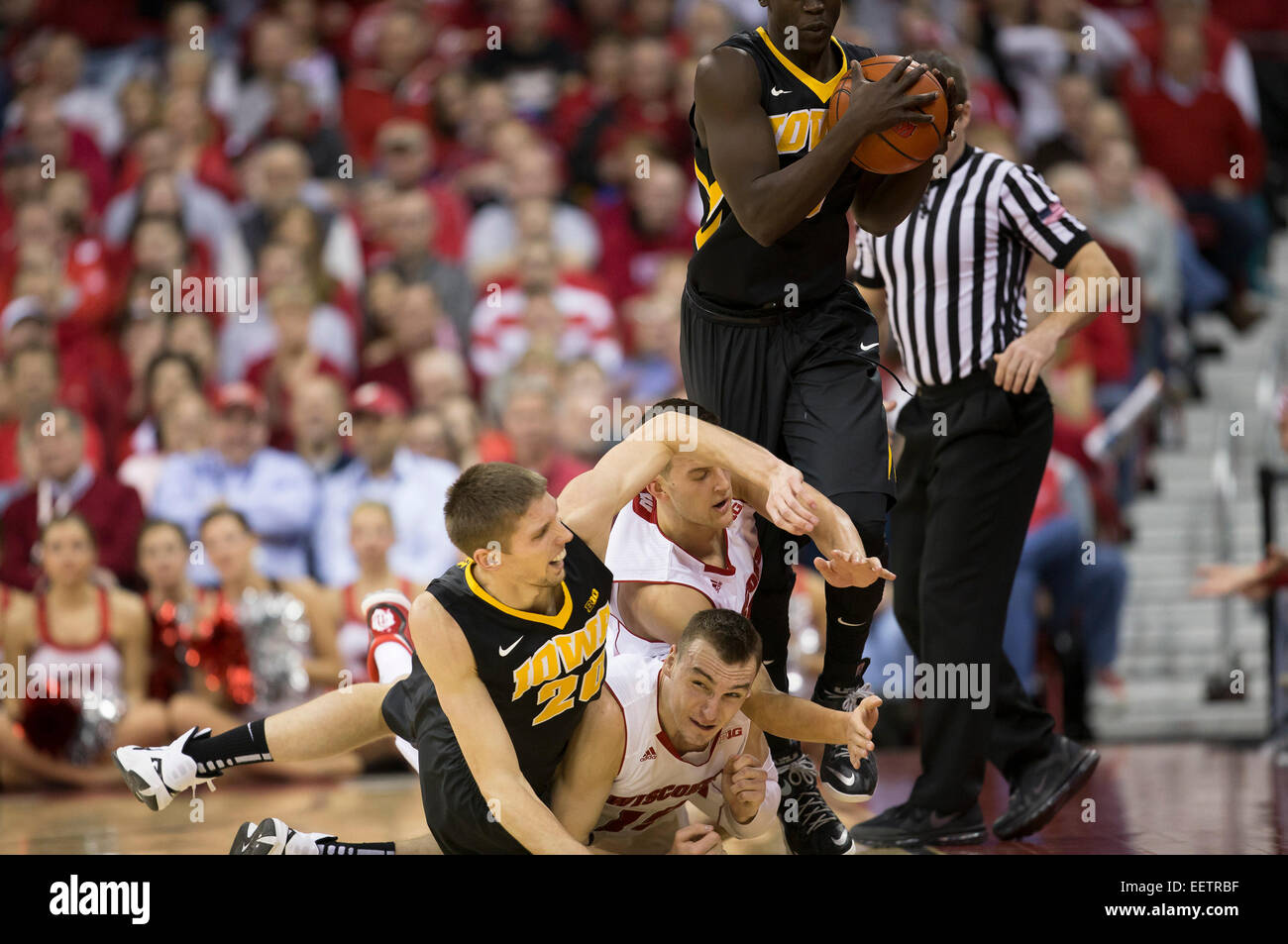 January 20, 2015: Iowa Hawkeyes forward Jarrod Uthoff #20 along with ...