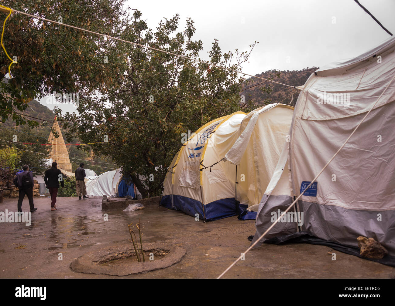 Yezedi Refugees Tents From Sinjar Living In Lalesh Temple, Kurdistan ...