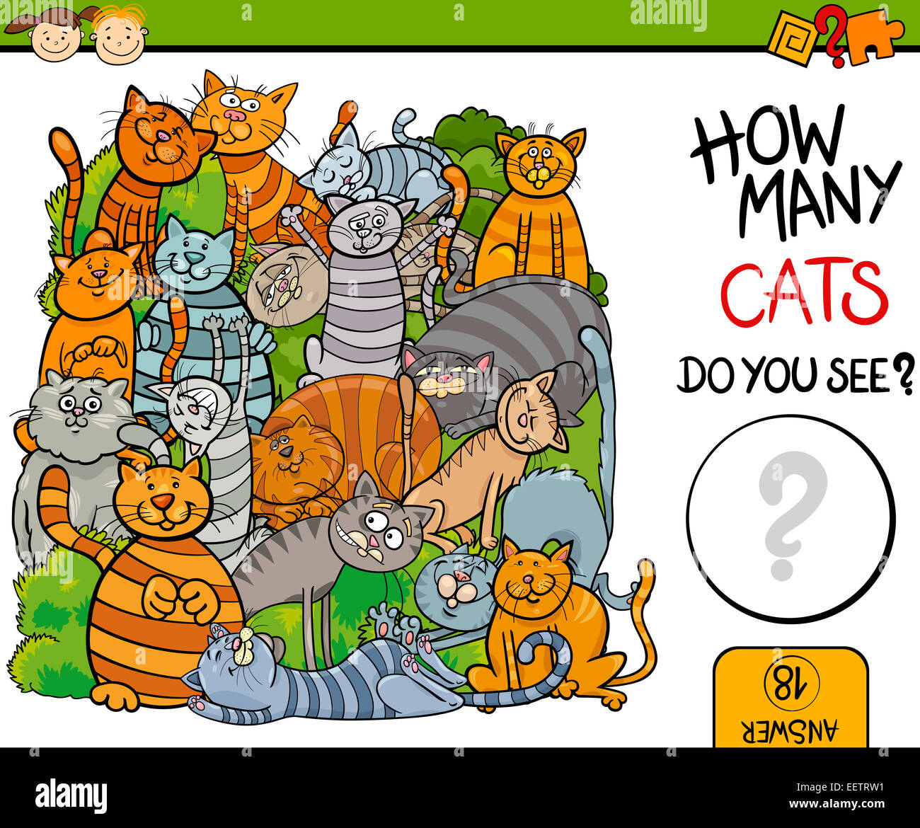Cartoon Illustration of Education Counting Game for Preschool Children ...