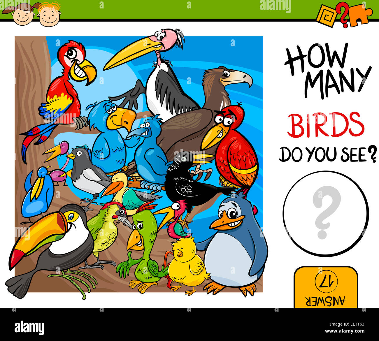 Cartoon Illustration of Education Counting Game for Preschool Children ...