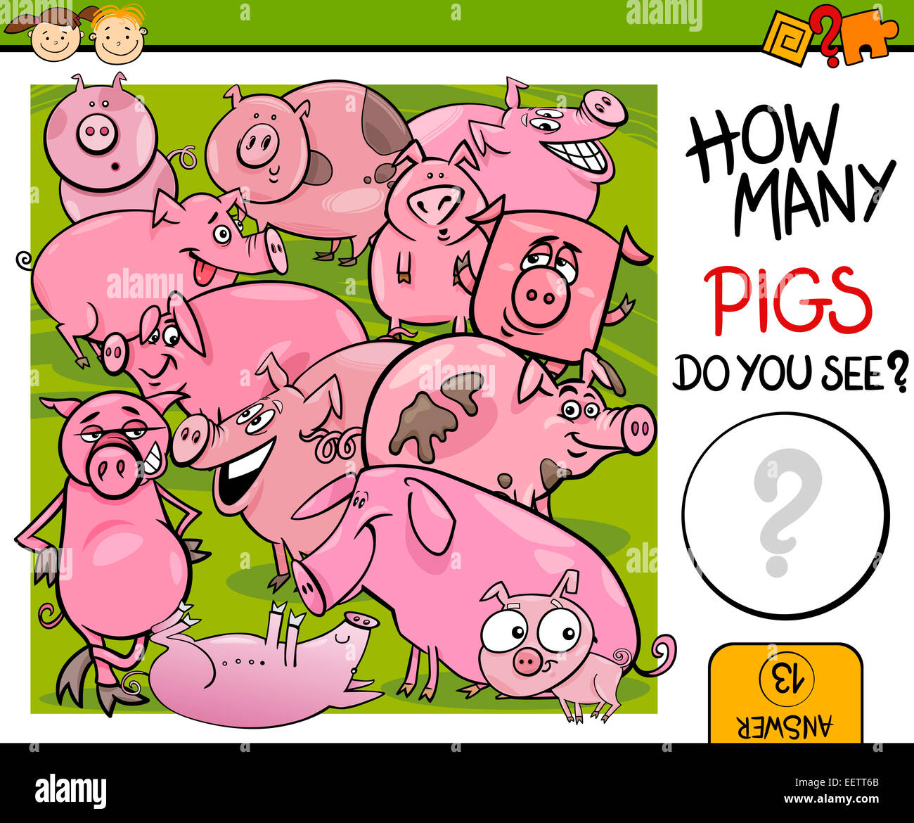 Cartoon Illustration of Education Counting Game for Preschool Children ...