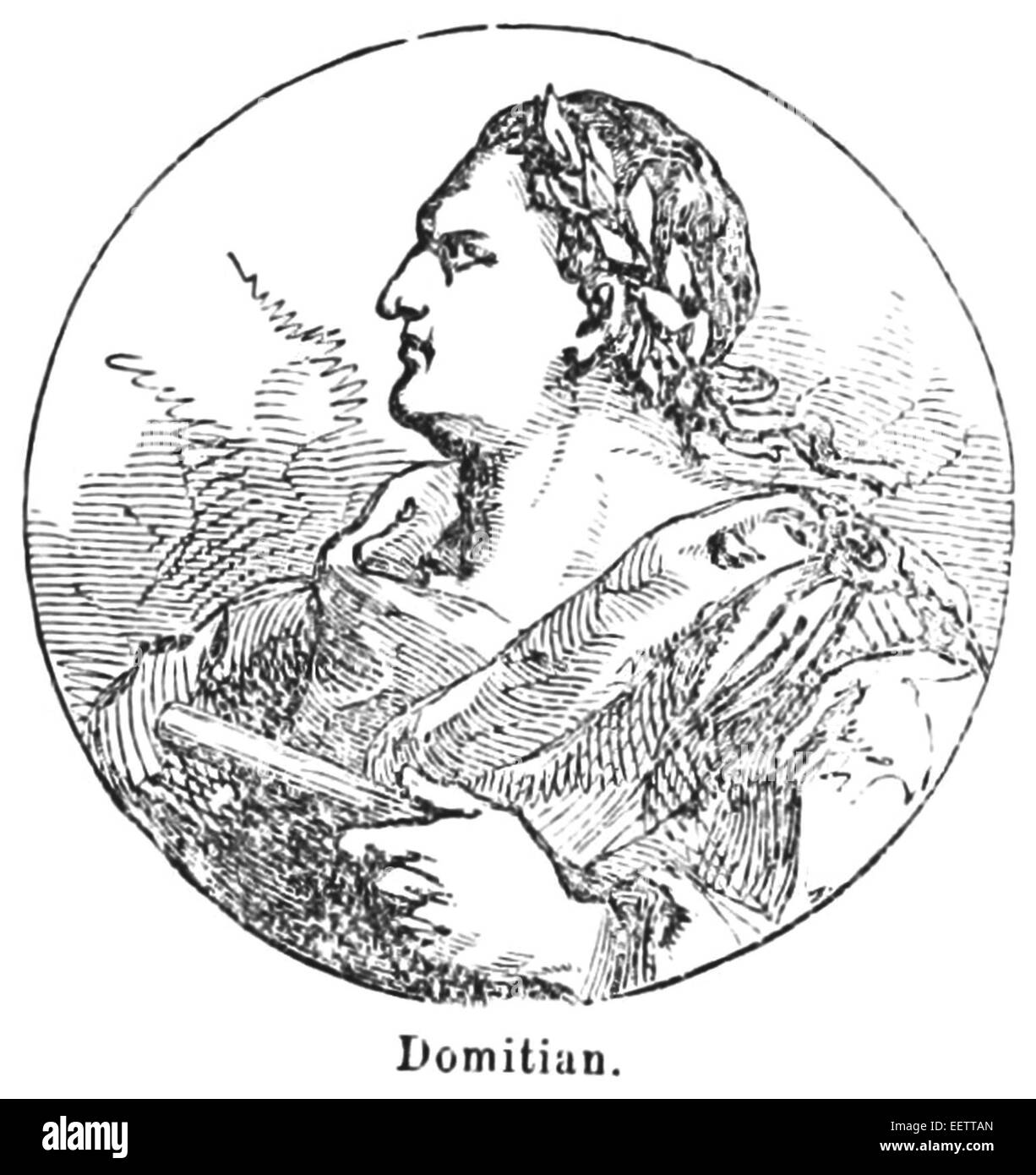 An 1892 illustration of Domitian, the Roman Emperor, created by Church ...