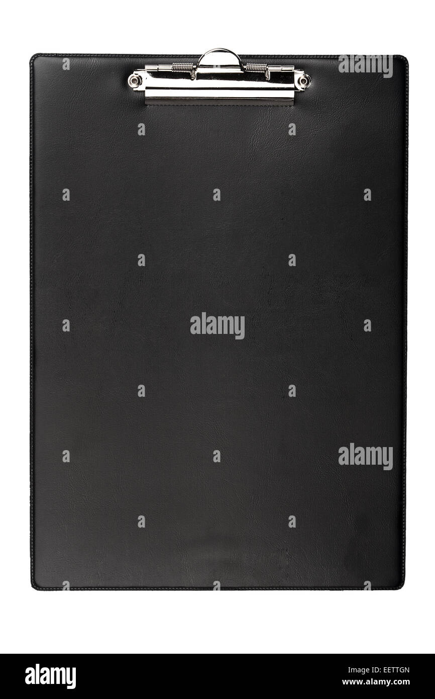 Black clipboard isolated on white background Stock Photo - Alamy