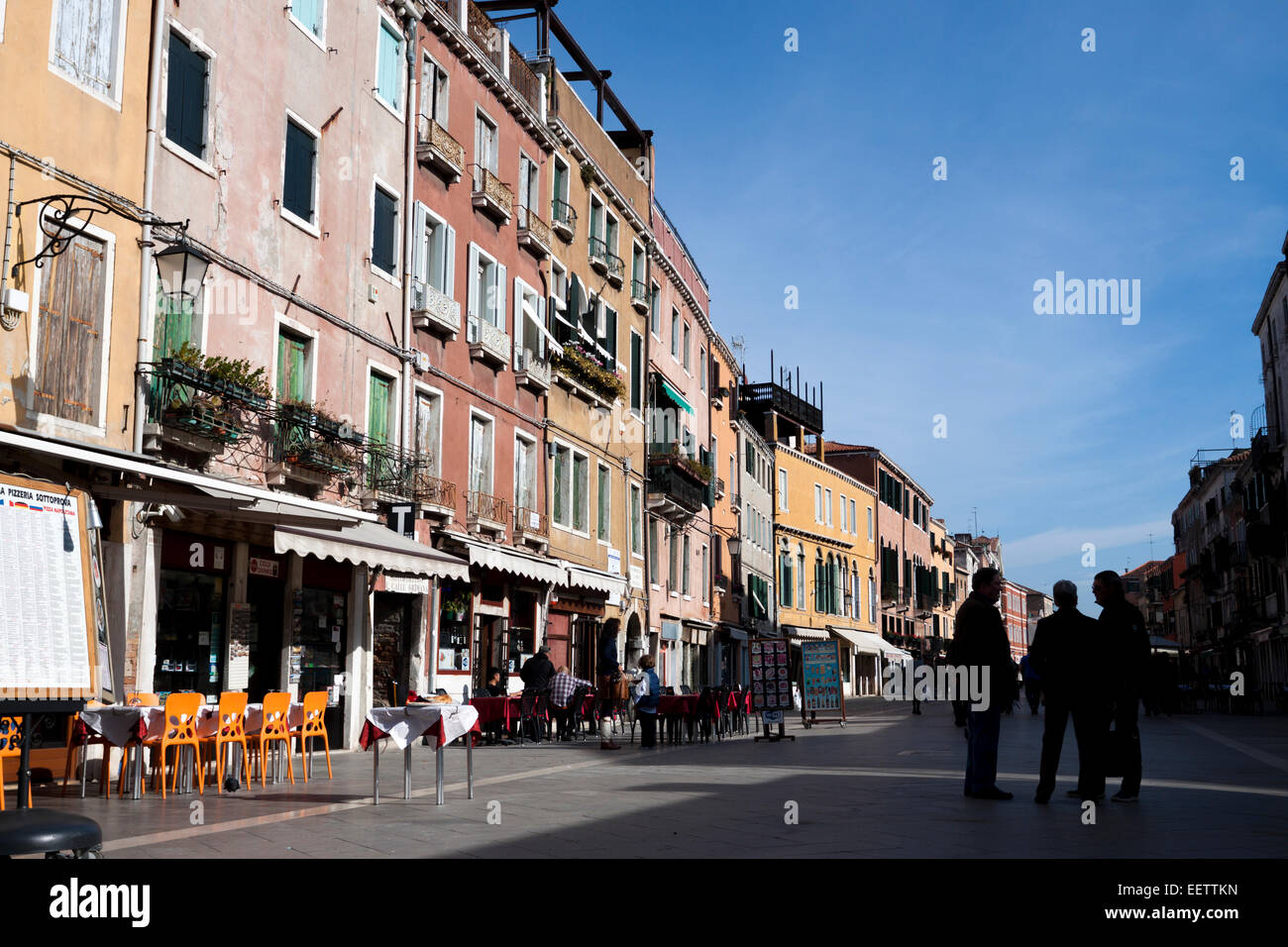 Venetians walking in Giuseppe Garibaldi street. Venice, Veneto. Italy ...