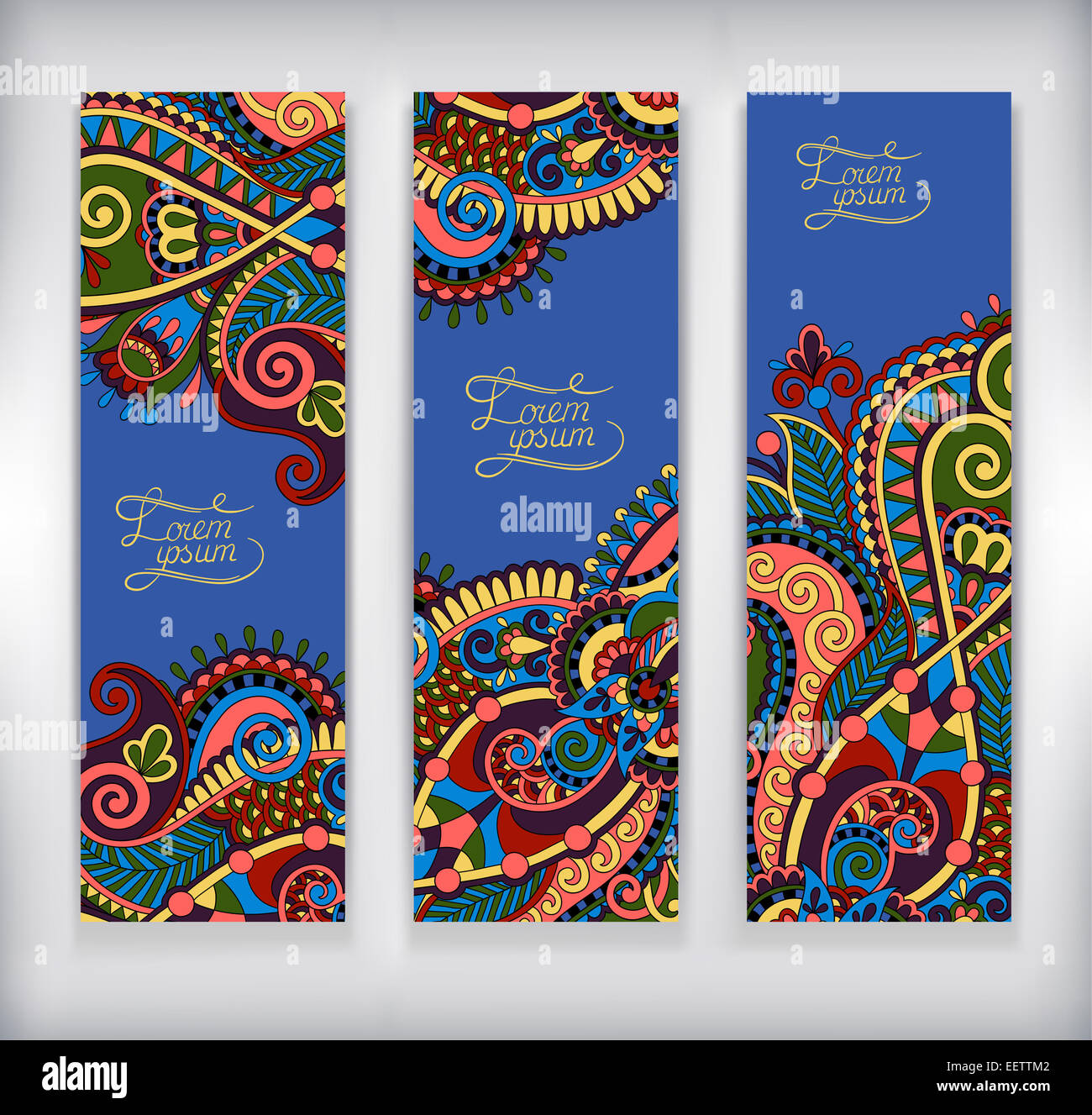 set of decorative flower template banner Stock Photo - Alamy
