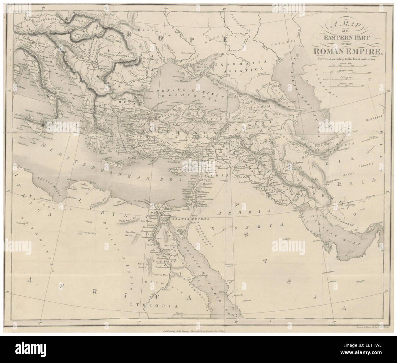 GIBBON(1862) p1.457 MAP OF THE EASTERN PART OF THE ROMAN EMPIRE Stock ...