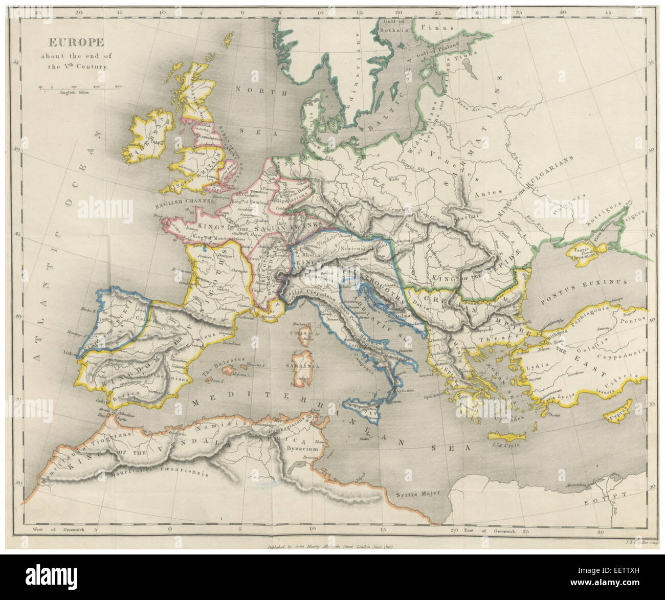 Illustration from GIBBON (1862), page 4.008, depicting Europe during ...