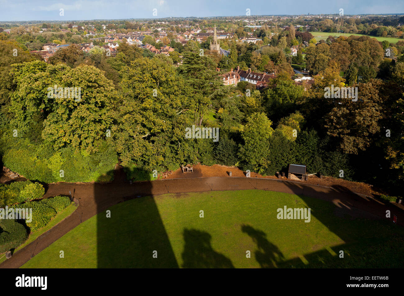 View from ramparts of Warwick Castle Stock Photo - Alamy