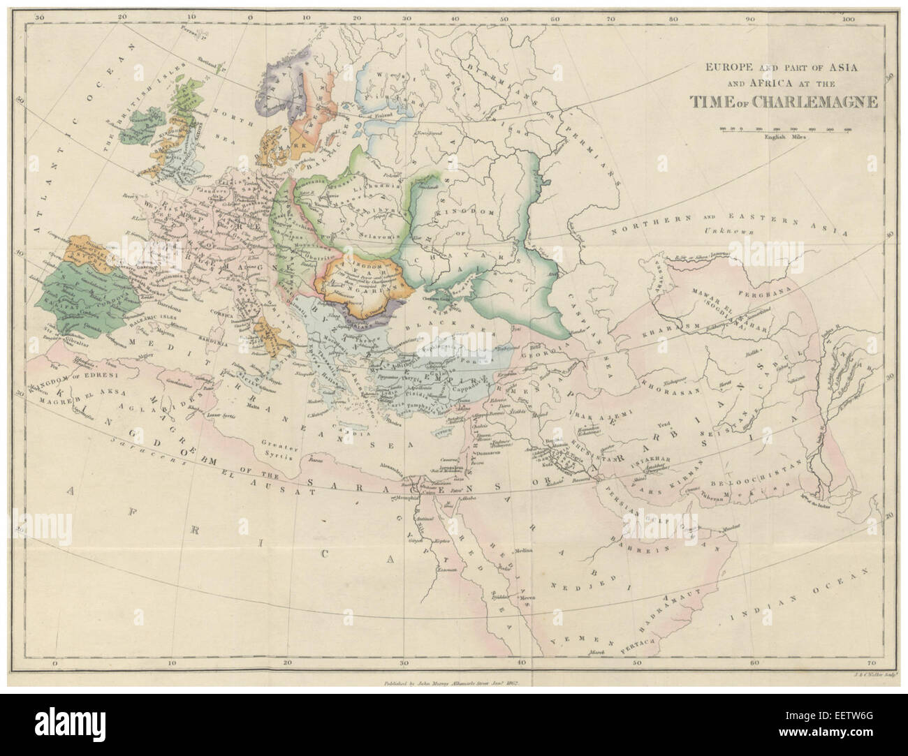 Map of old time europe hi-res stock photography and images - Alamy