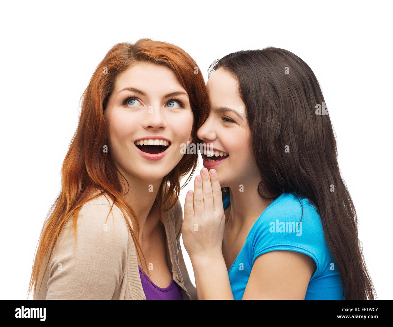 Girls talking another girl hi-res stock photography and images - Alamy