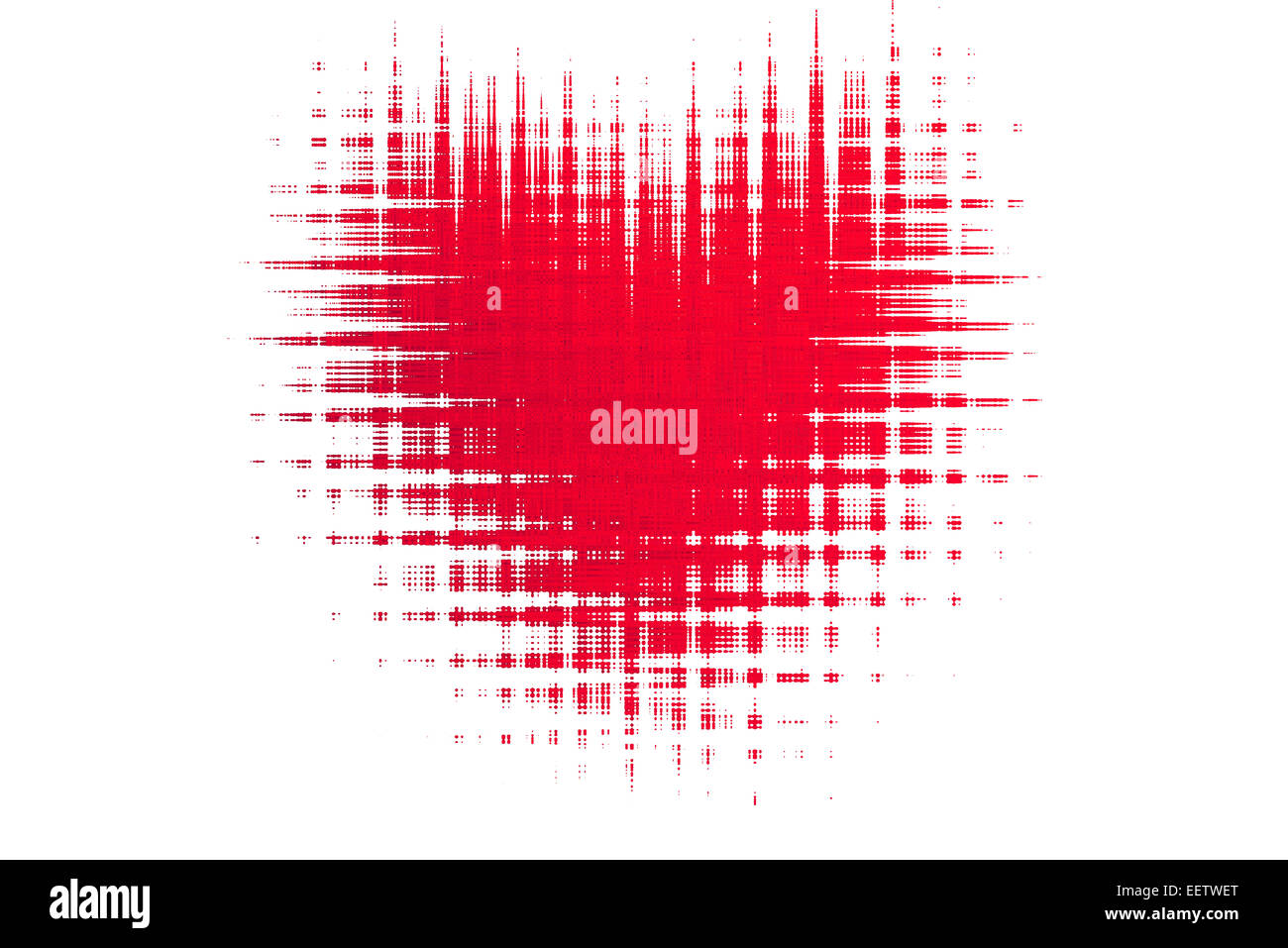 Red heart abstract on white background - concept of love Stock Photo ...