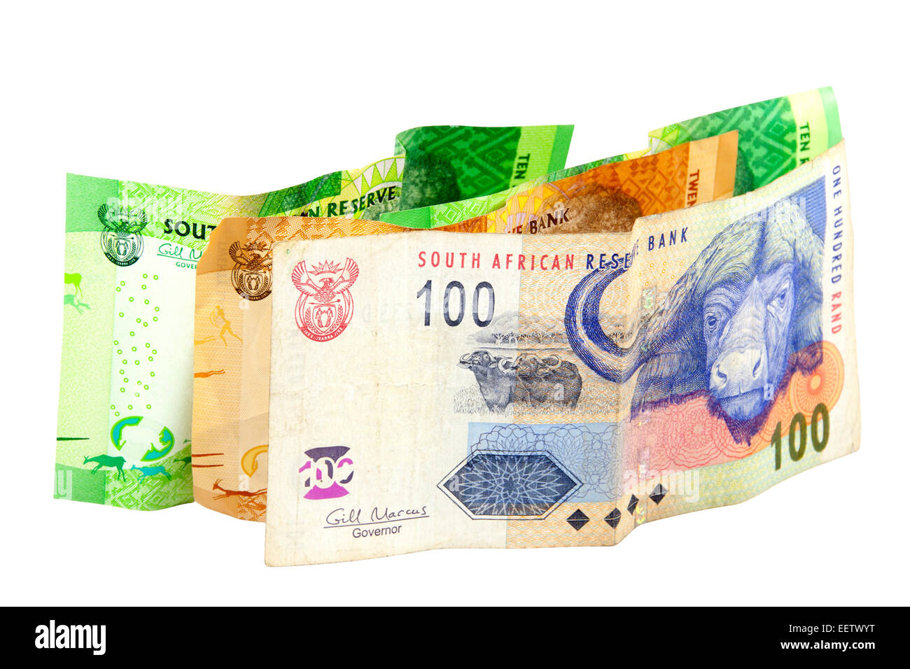 South African bank notes in various denominations Stock Photo - Alamy