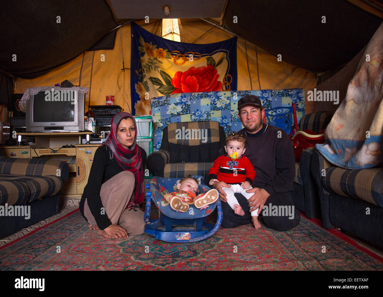 A Syrian Family Inside Her Tent In Qushtapa Refugee Camp, Erbil ...