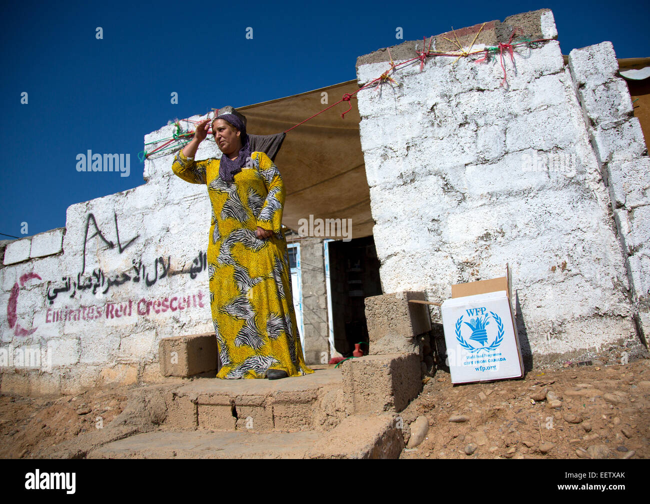 Woman In Front Of Her House, Qushtapa Refugee Camp, Erbil, Kurdistan ...
