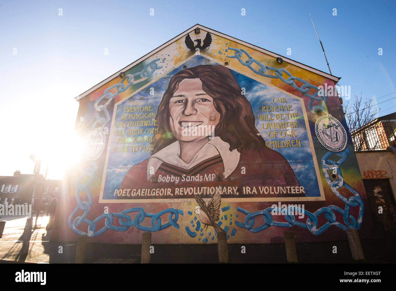 The Memorial to Bobby Sands who died on hunger strike in 1981, Belfast ...