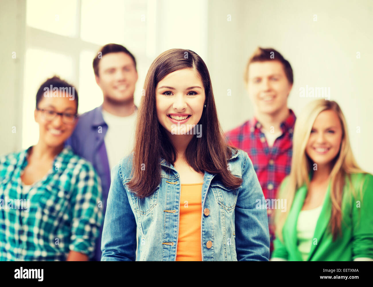 group of students at school Stock Photo - Alamy