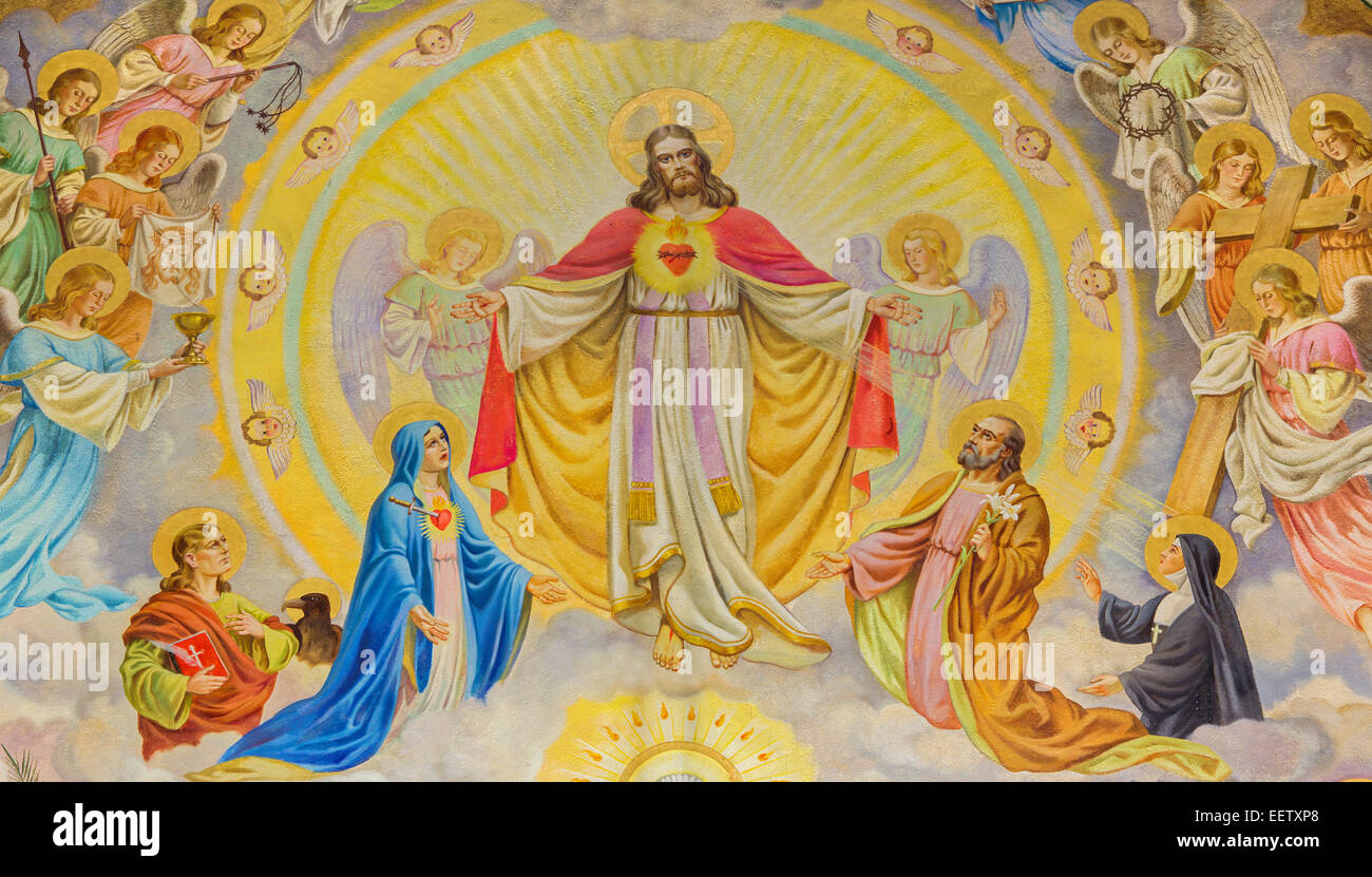 Vienna - Heart of Jesus with the angels and patrons of the land ...