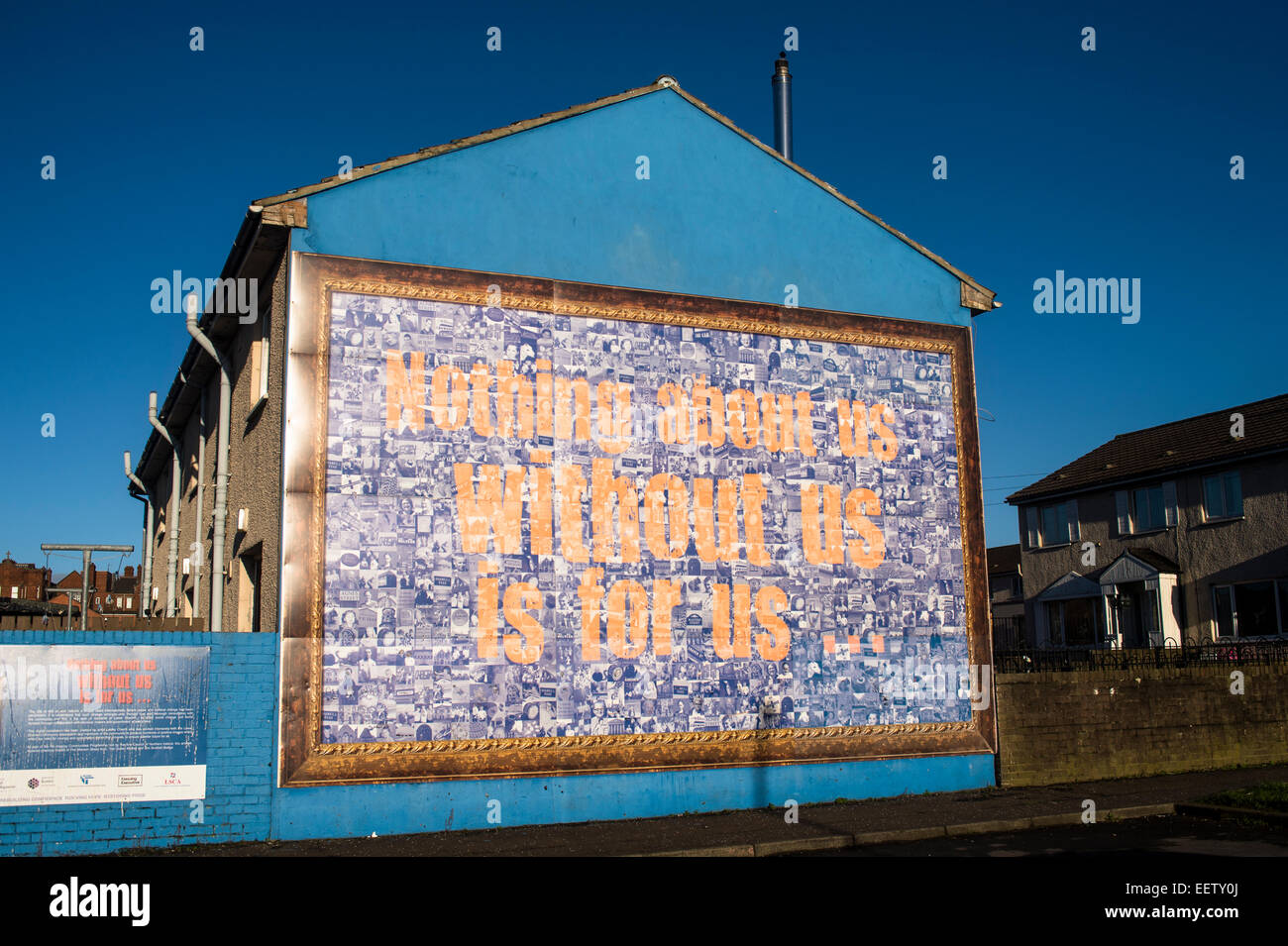 A poster on the wall of a house in the protestant community in Belfast ...