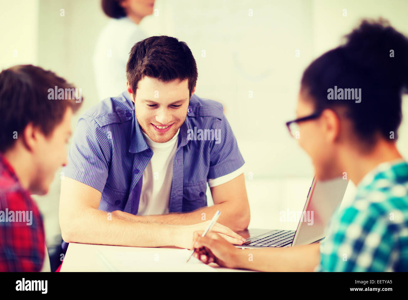 group of students studying at school Stock Photo - Alamy