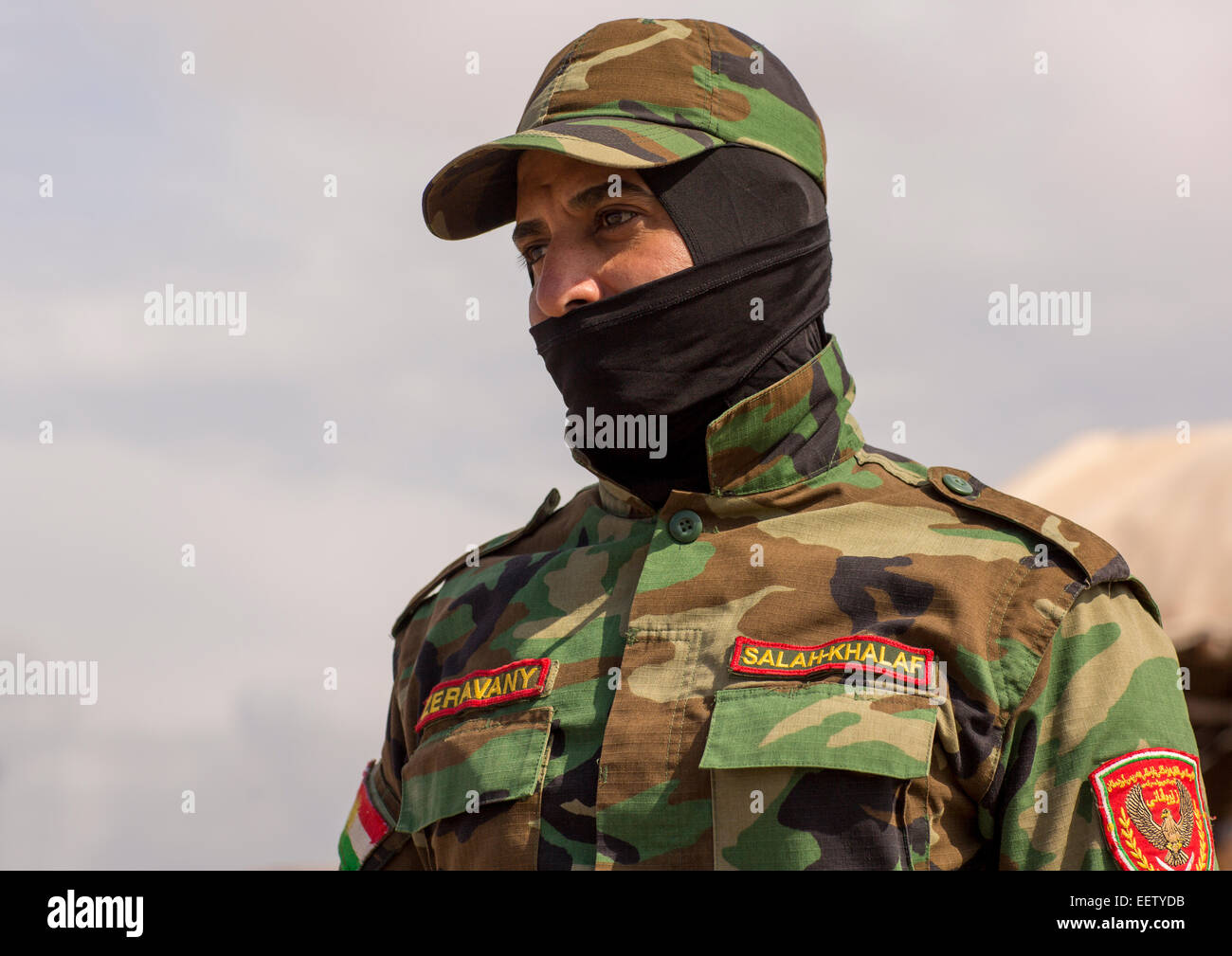 Kurdish Peshmerga On The Frontline, Duhok, Kurdistan, Iraq Stock Photo ...