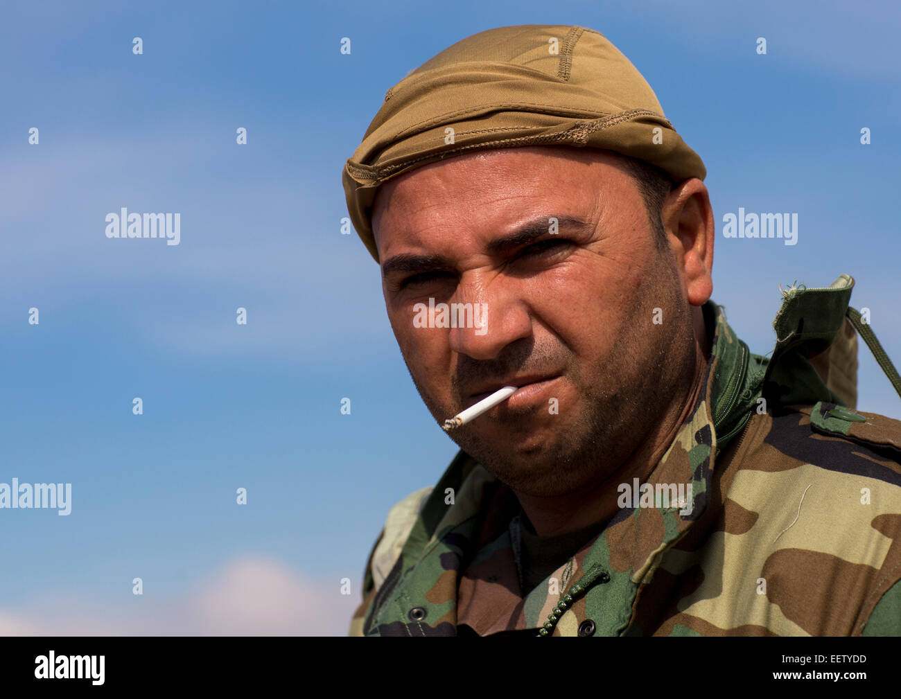 Kurdish Peshmerga On The Frontline, Duhok, Kurdistan, Iraq Stock Photo ...
