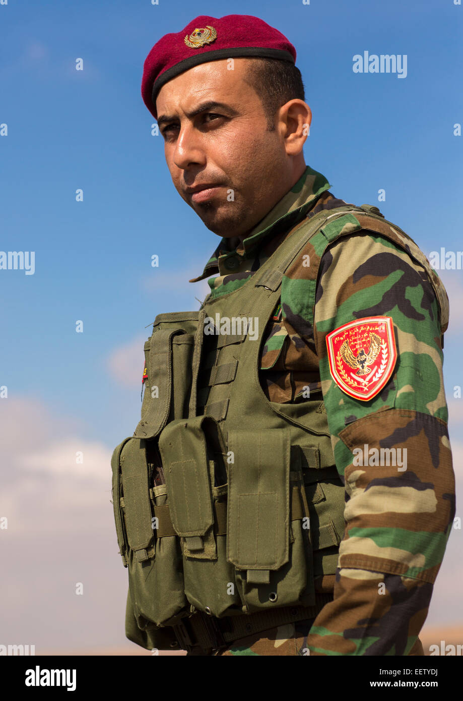 Kurdish Peshmerga On The Frontline, Duhok, Kurdistan, Iraq Stock Photo ...