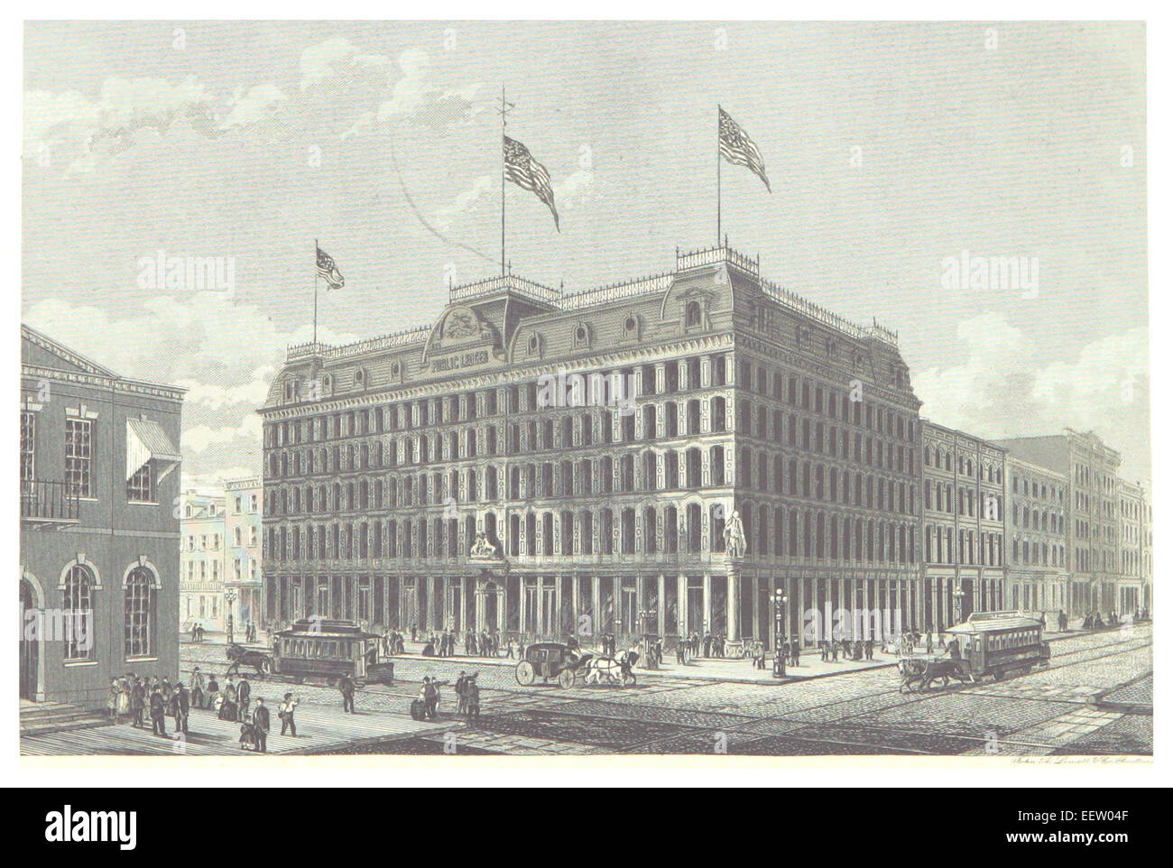 An 1876 illustration from Lossing’s work, depicting the Public Ledger ...
