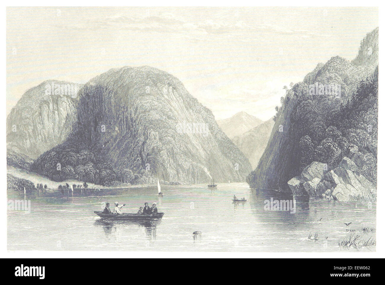 LOSSING(1876) p735 ROGERS SLIDE, LAKE GEORGE, NY Stock Photo - Alamy