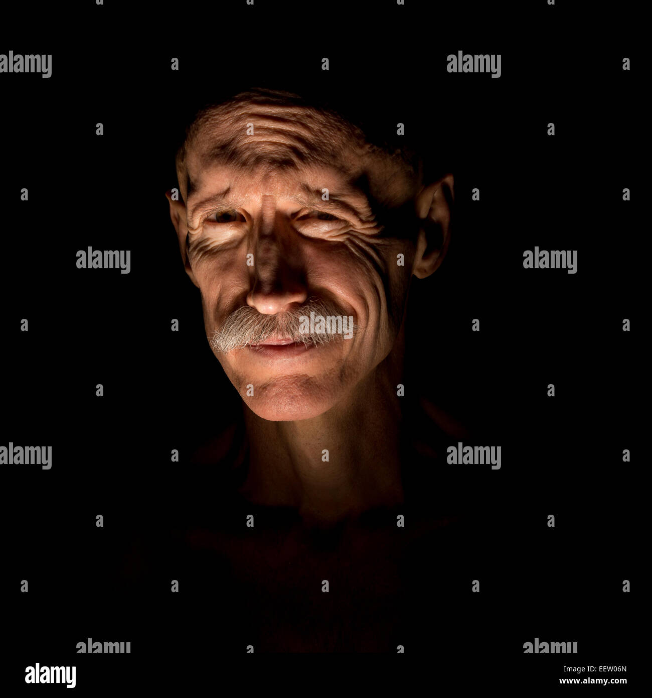 Scary Lit Male Head Stock Photo - Alamy
