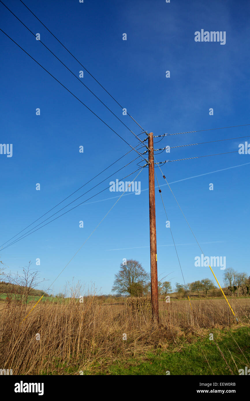 Power Pole. Typical electricity power transmission line Stock Photo - Alamy