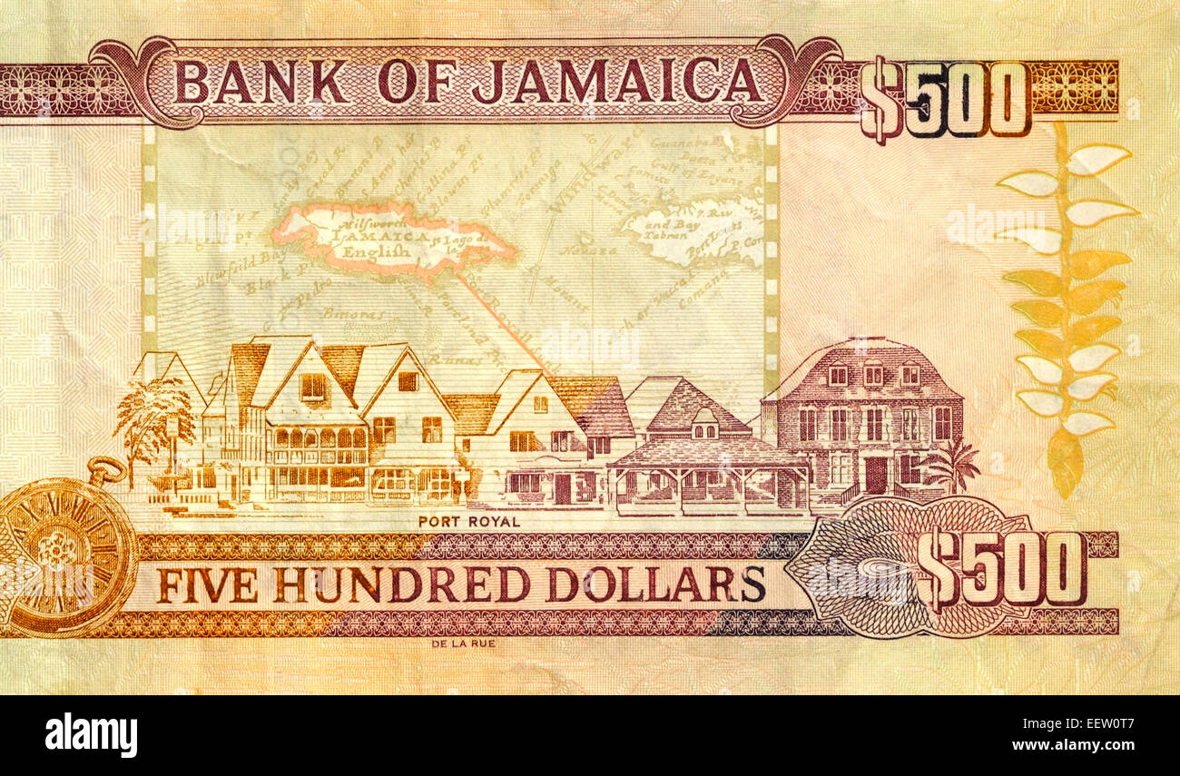 Jamaica Five Hundred 500 Dollars Bank Note Stock Photo - Alamy