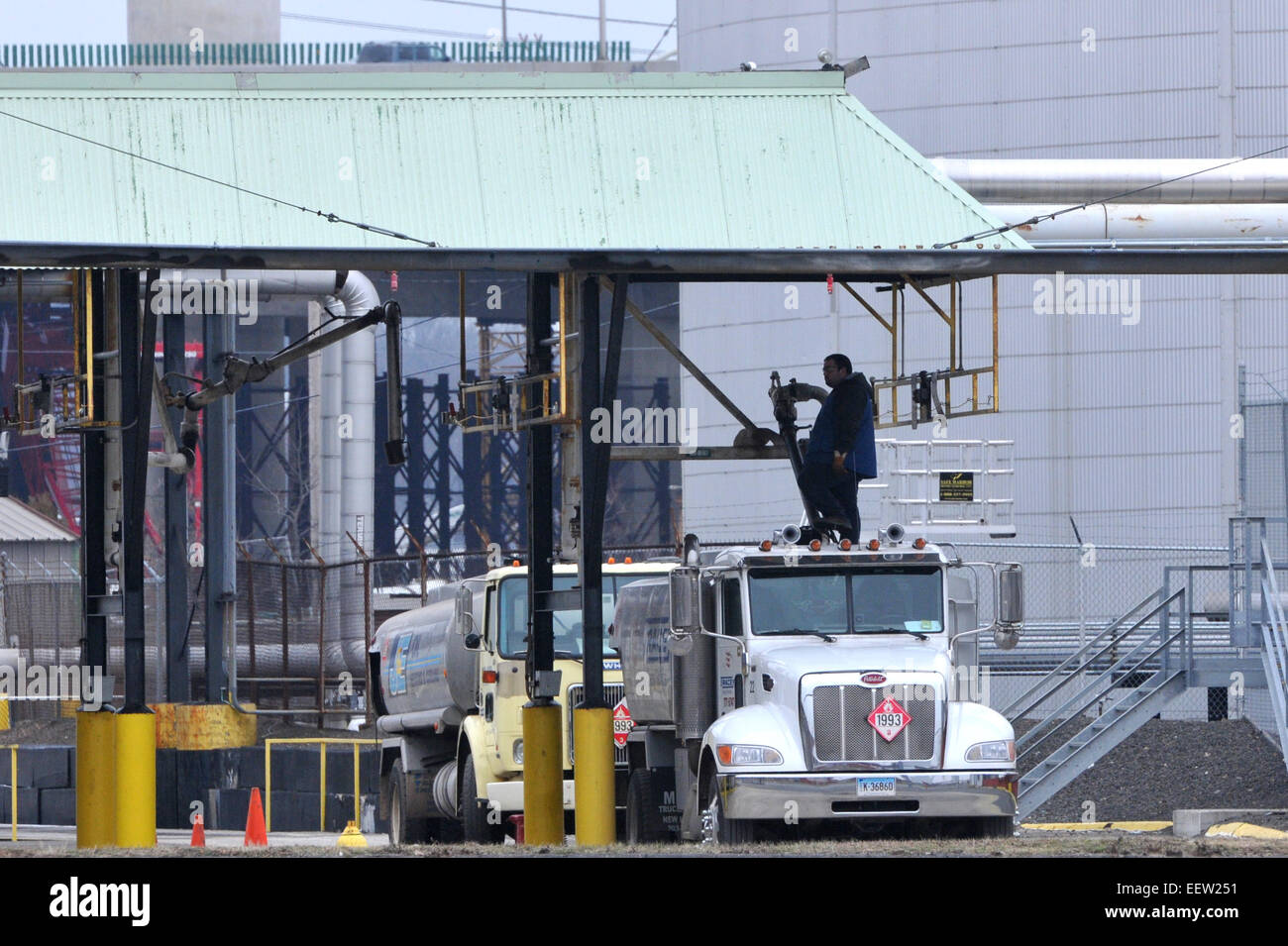 New Haven-- A driver for Tracey Oil fills up at the Magellan Terminal ...