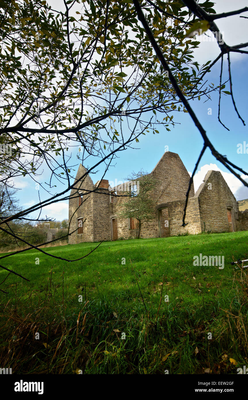 A large ruined house in the Dorset village of Tynham which was taken ...