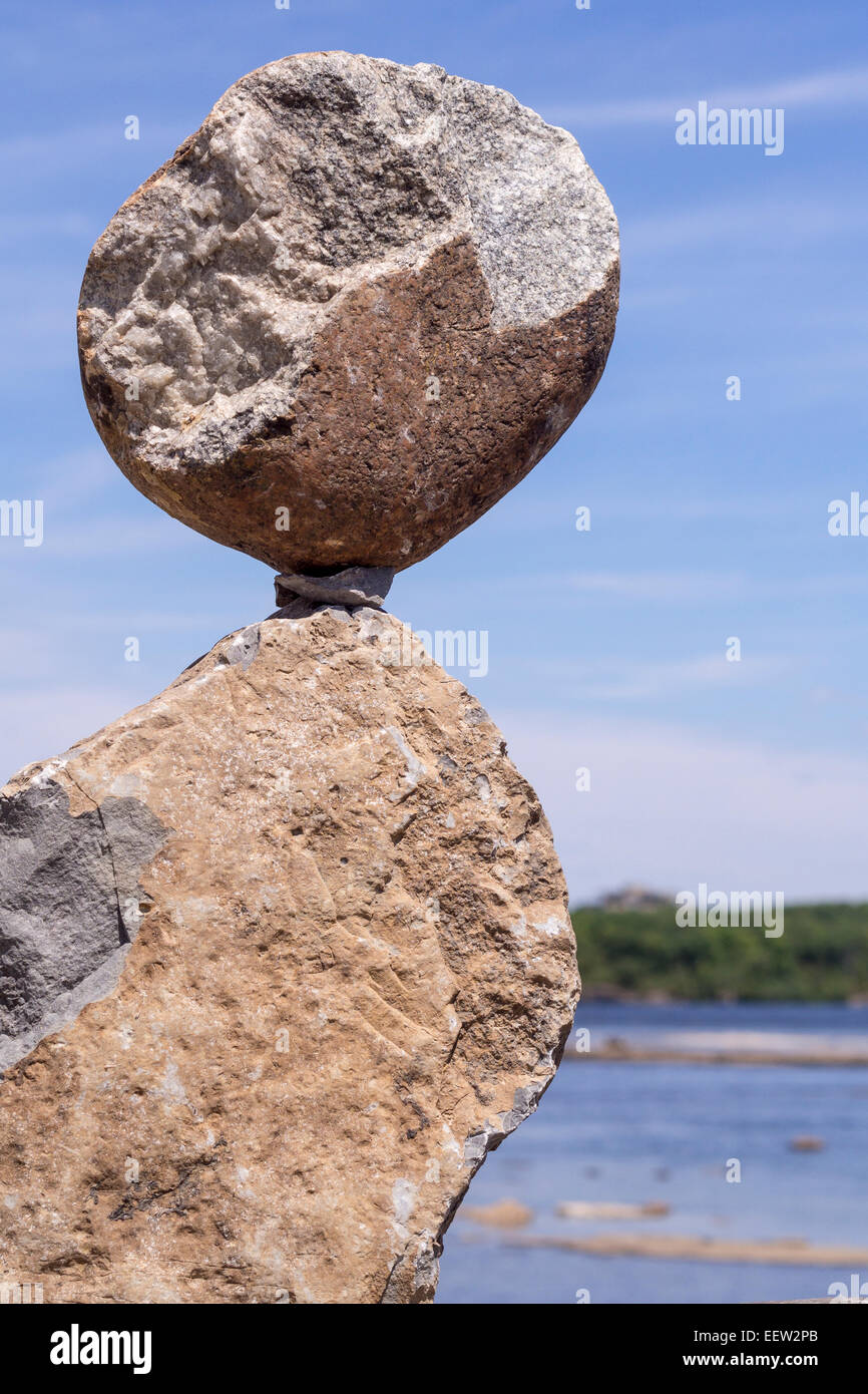 In Balance: Inukshuk Rock Sculpture. Built along the Ottawa River shore ...