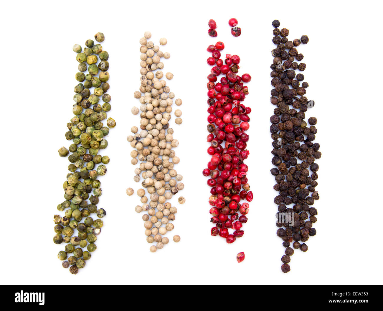 Vertical stripes of mixed peppers on white background Stock Photo - Alamy